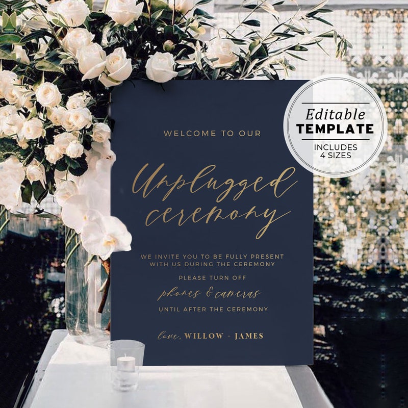 Unplugged Ceremony Sign - Etsy