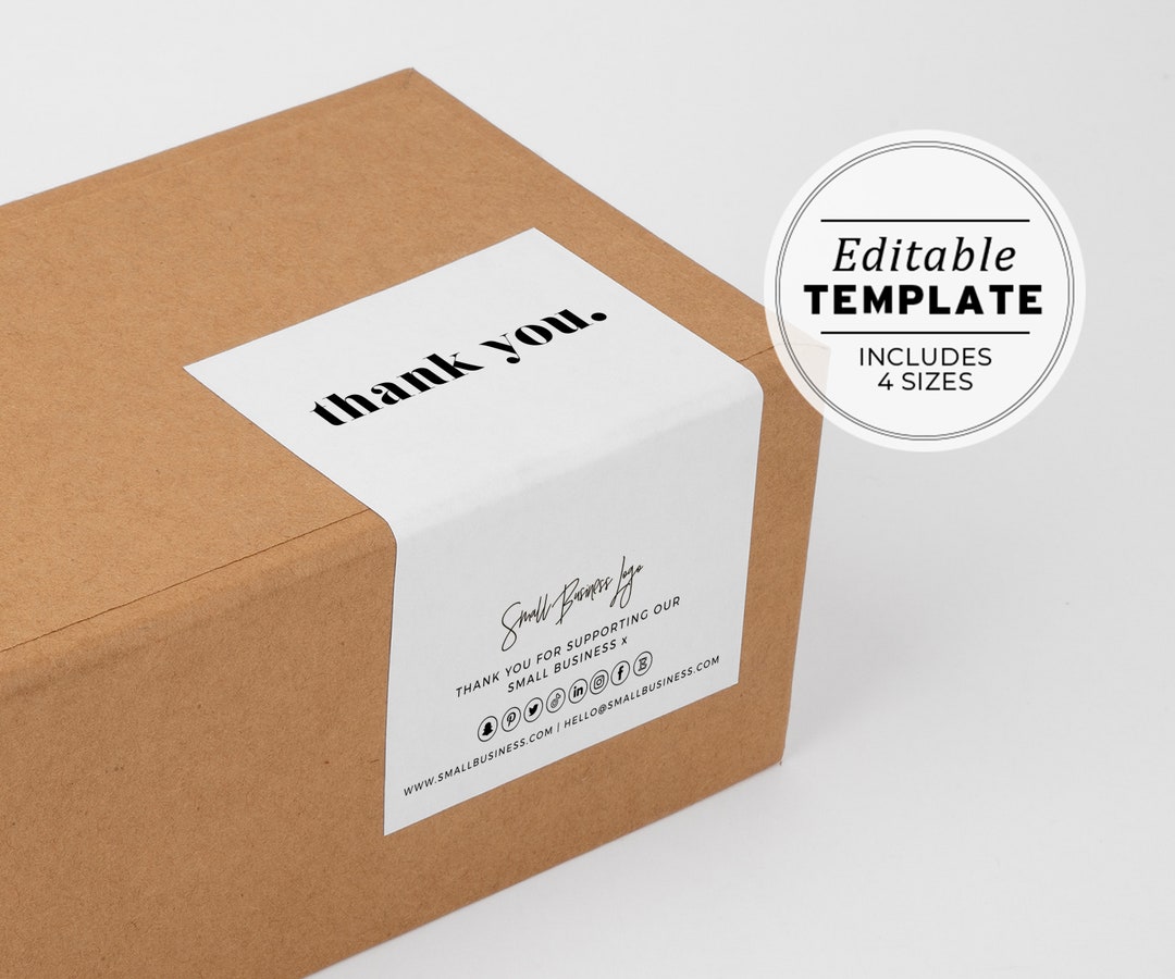 Minimalist Box Packaging Label 4 Sizes: 3x3" / 3x4" / 3x5" / 3x6 ...