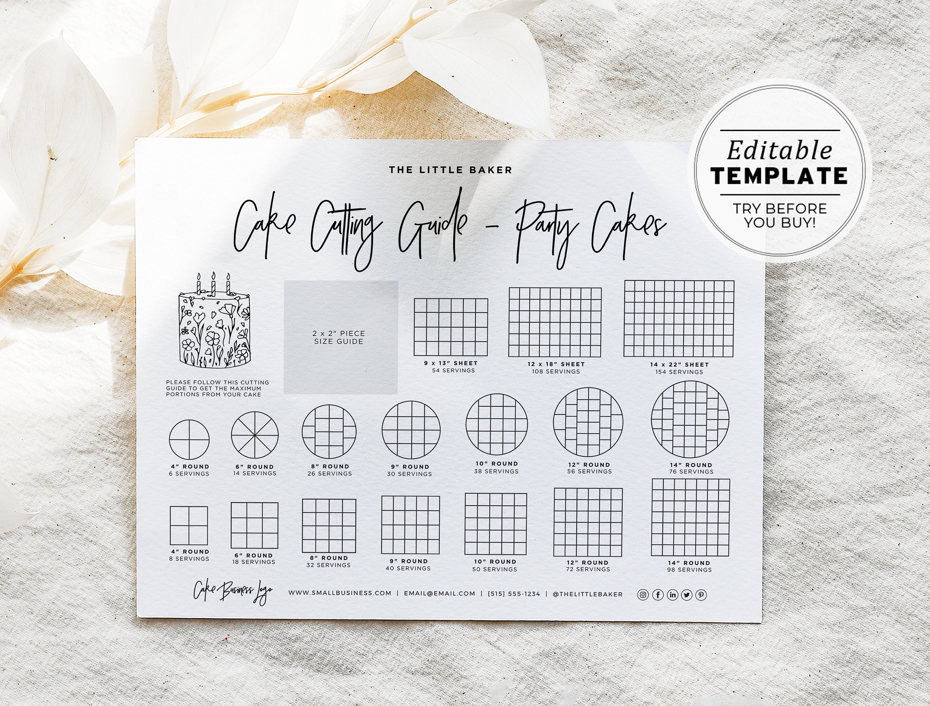 Editable Cake Cutting Guides Templates Wedding Cake Cutting | Etsy