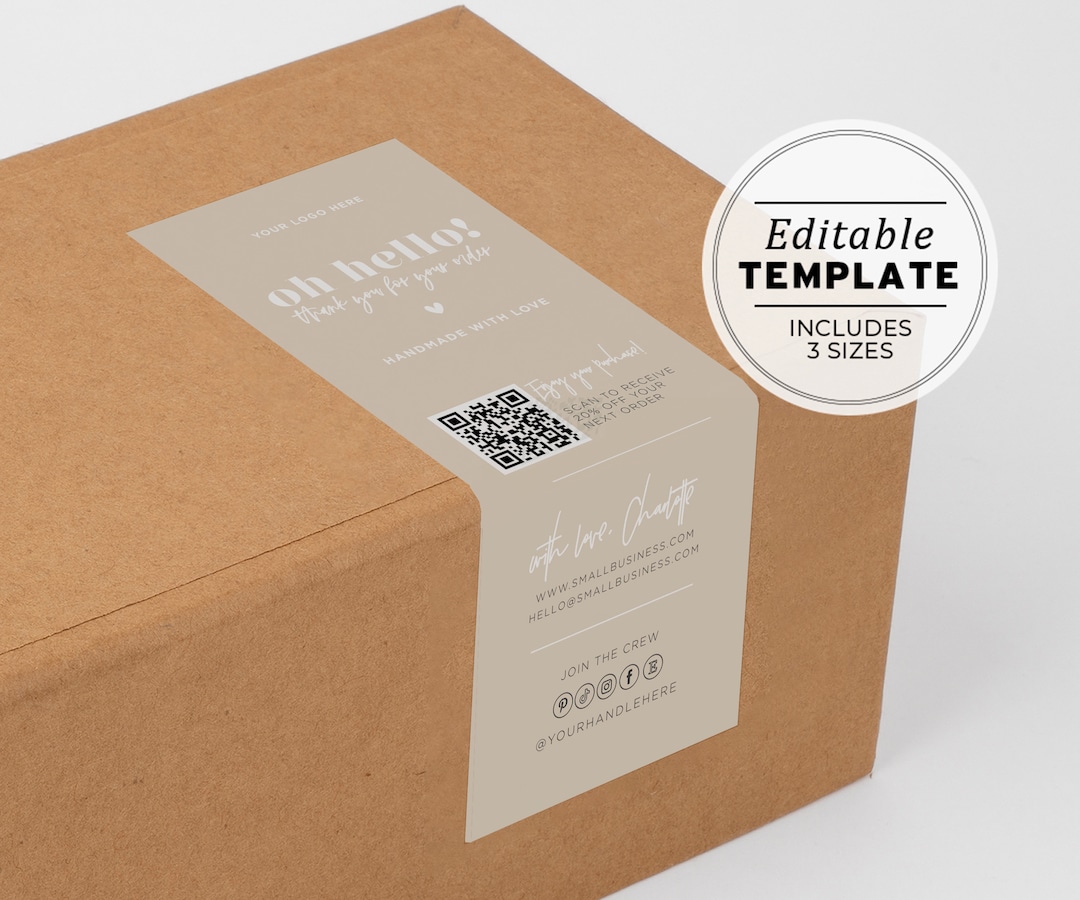 Scandi Minimalist Box Packaging Label 3 Sizes: 2x4" / 2x5" / 2x6 ...