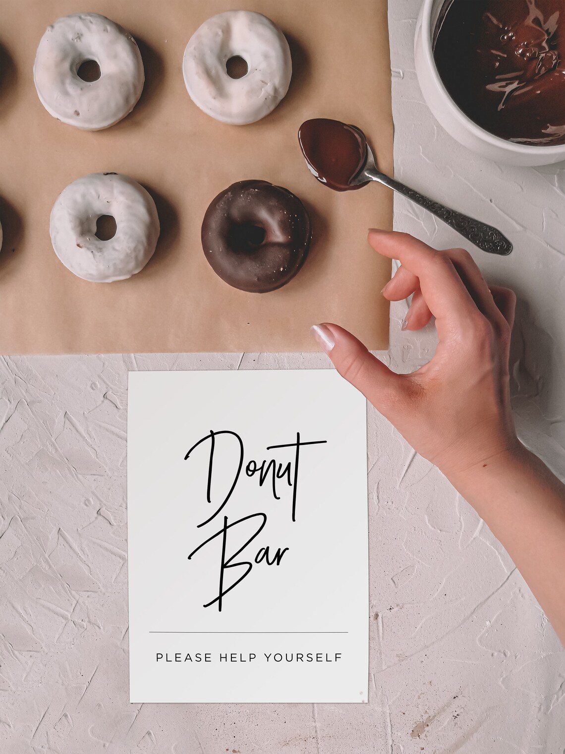 Editable Donut Bar Sign Printable Juliette Minimalist 004 | Etsy