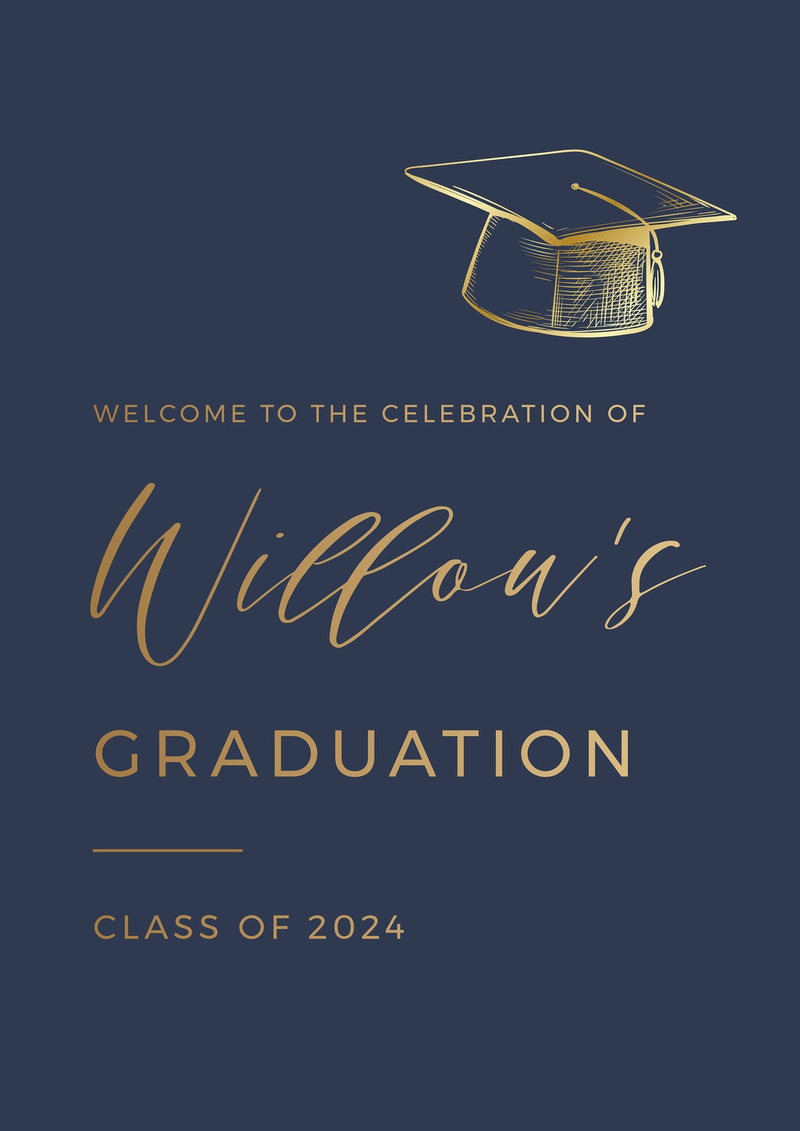 Graduation Party Welcome Sign, Class of 2024, Minimalist Grad Party ...