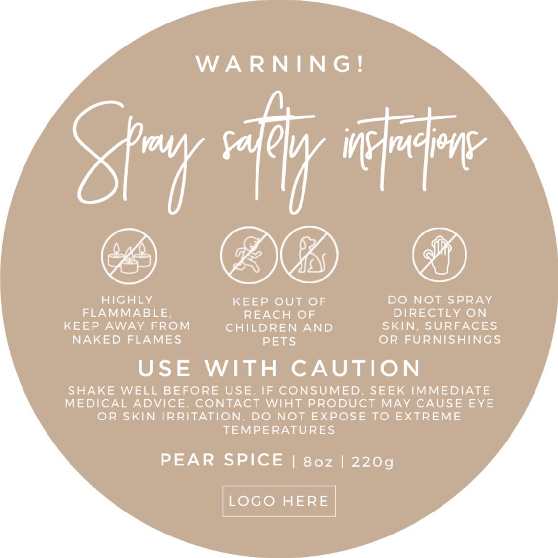 Minimalist Room Spray Warning Label Template Printable Spray - Etsy
