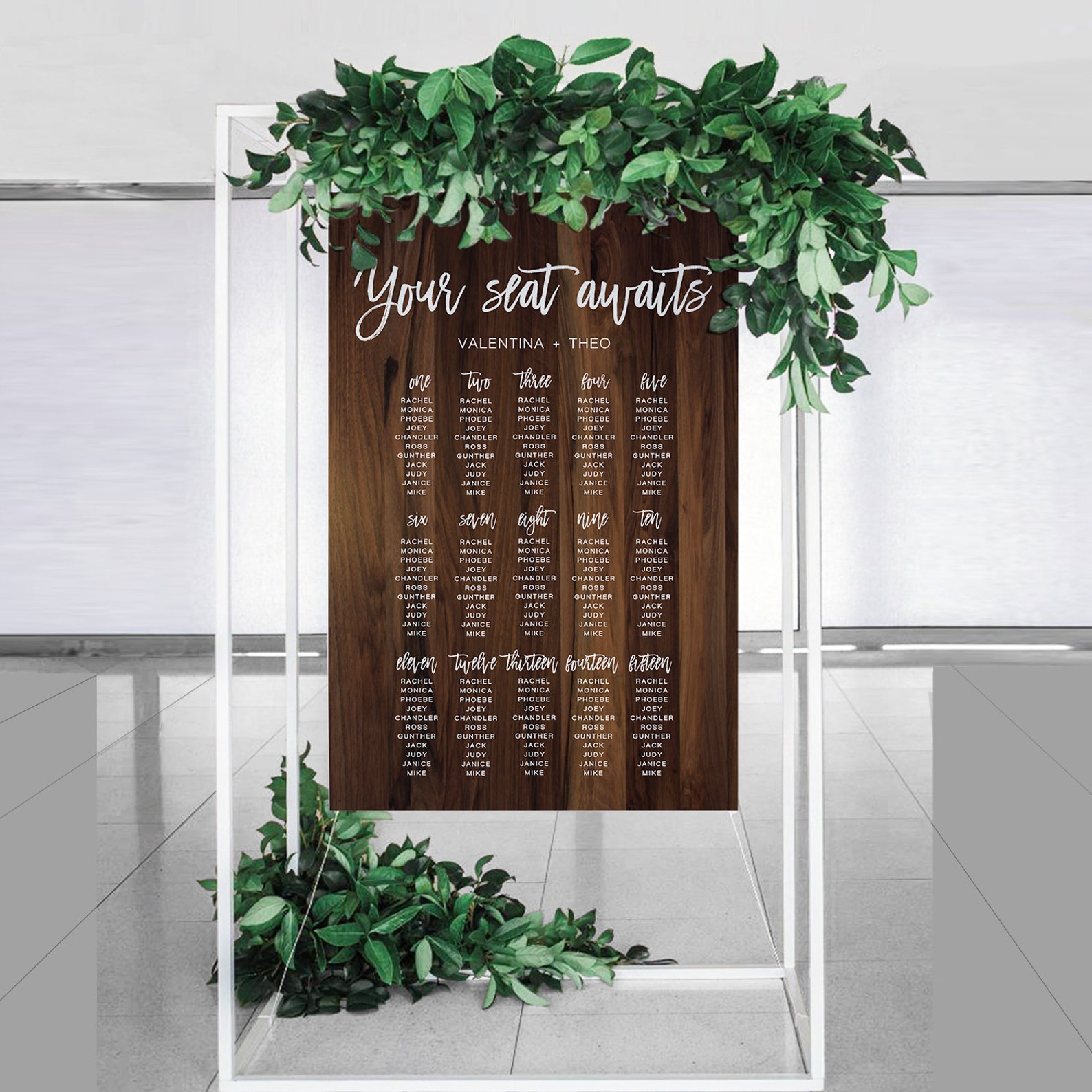 Wooden Textured Wedding Seating Chart EDITABLE TEMPLATE - Etsy