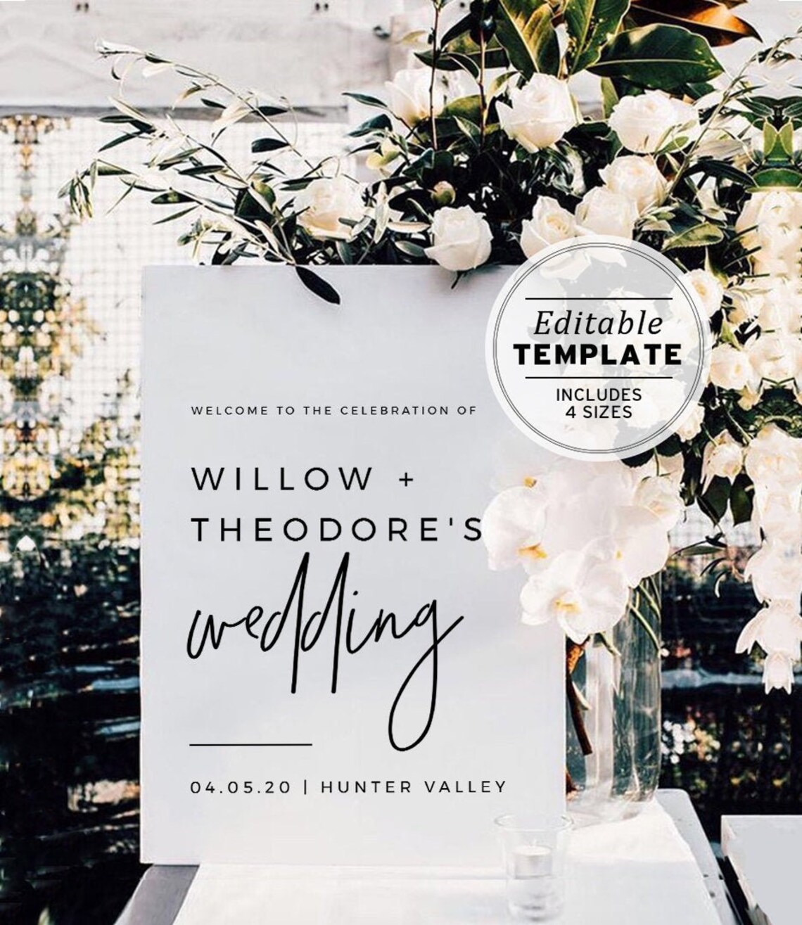 Juliette Wedding Welcome Sign Template Minimalist Wedding - Etsy