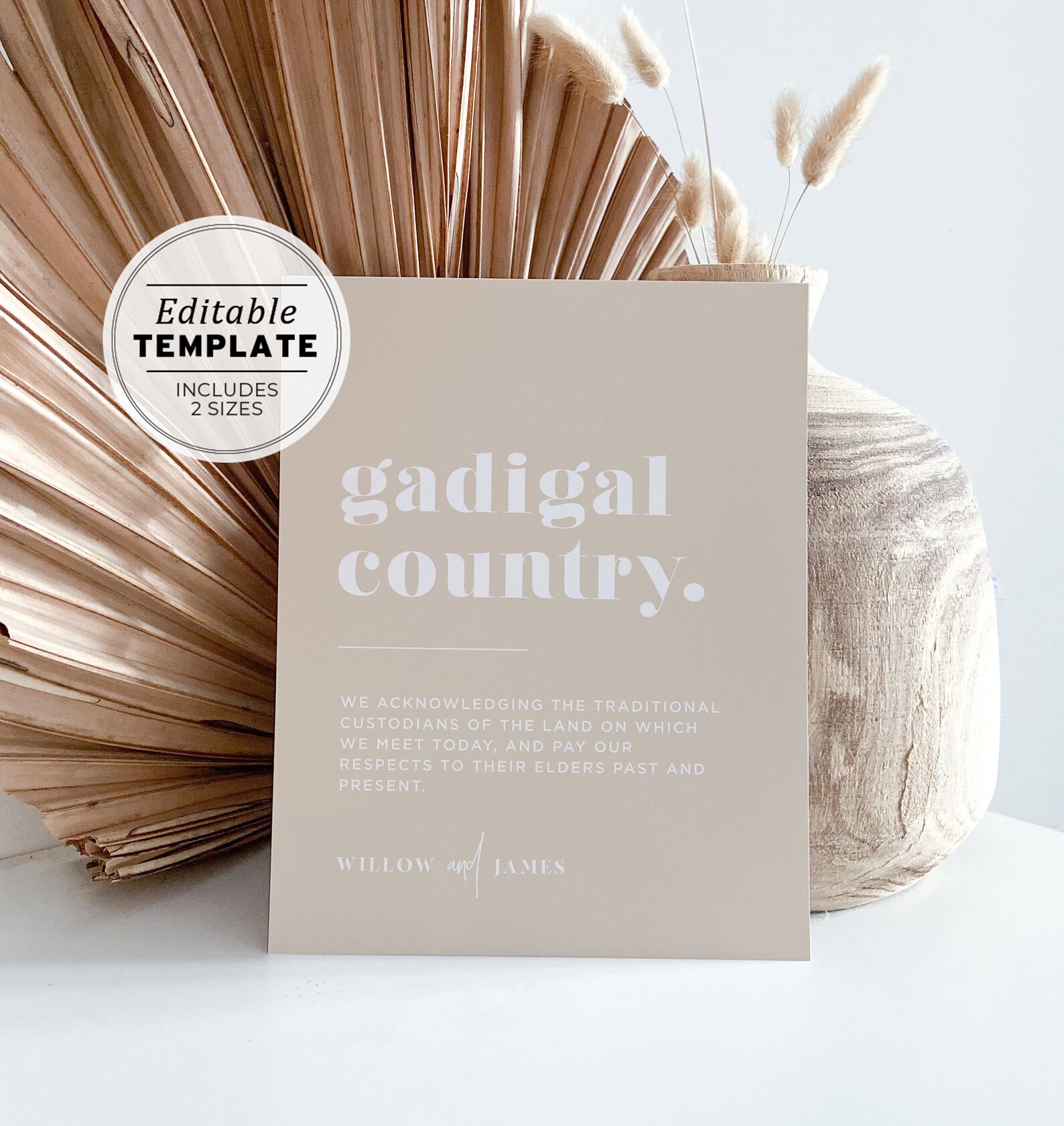 Editable Acknowledgement of Country Sign, First Nations, Indigenous ...
