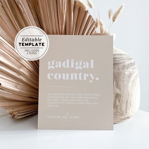 Editable Acknowledgement of Country Sign, First Nations, Indigenous ...