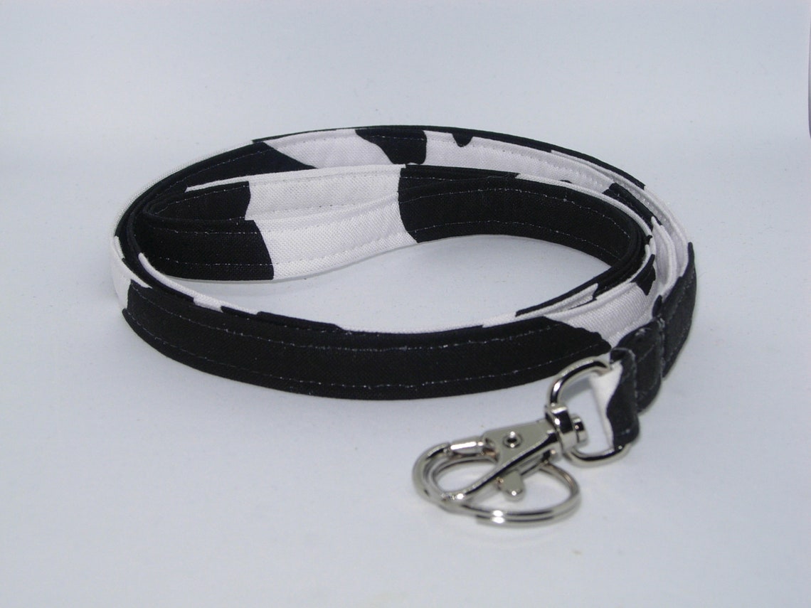 Cow Print Lanyard Black Cow Spot on White Cow Appreciation - Etsy