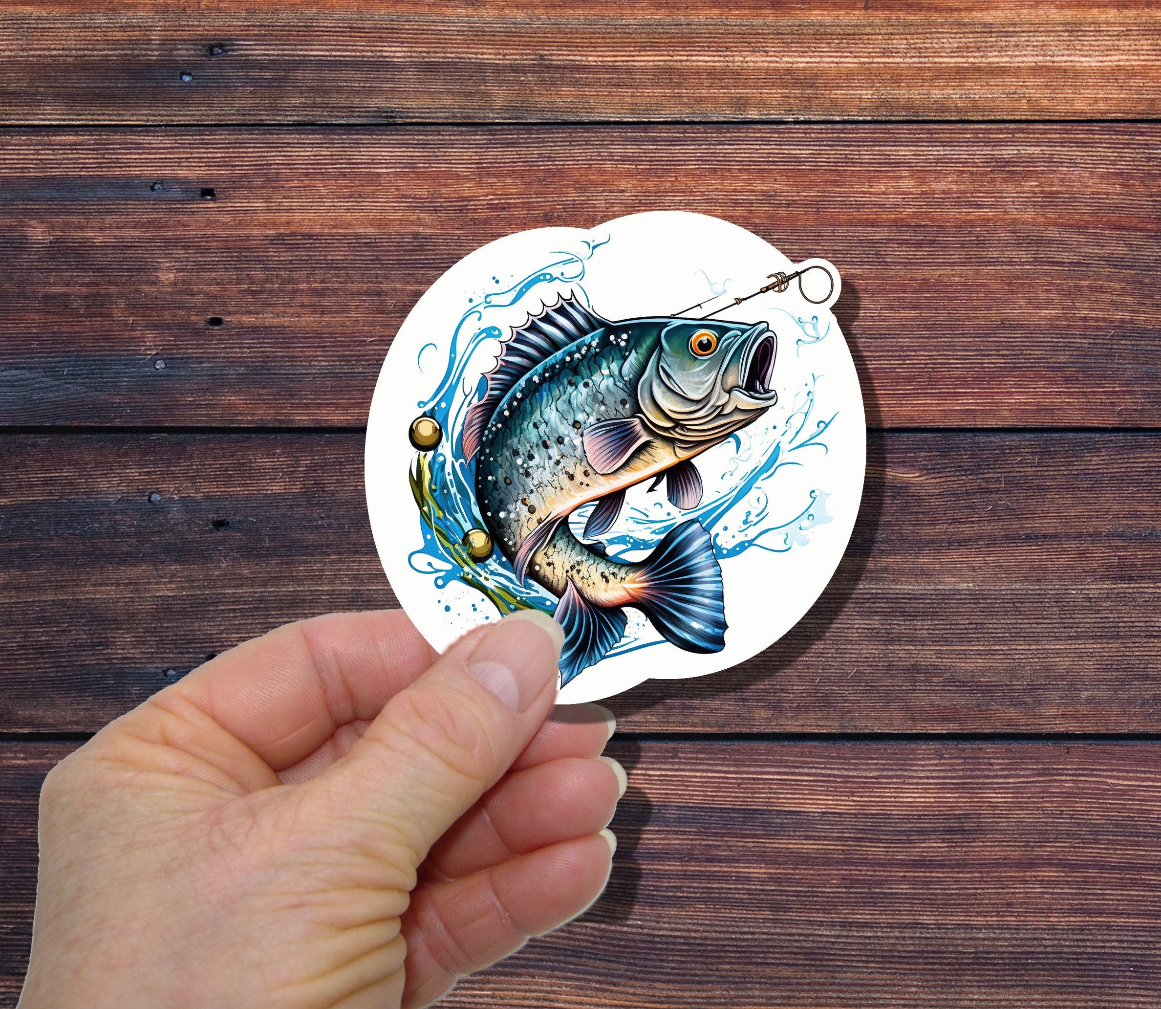 Set of 6 Bass Fish Stickers Splashing Fish Detailed Graphic - Etsy