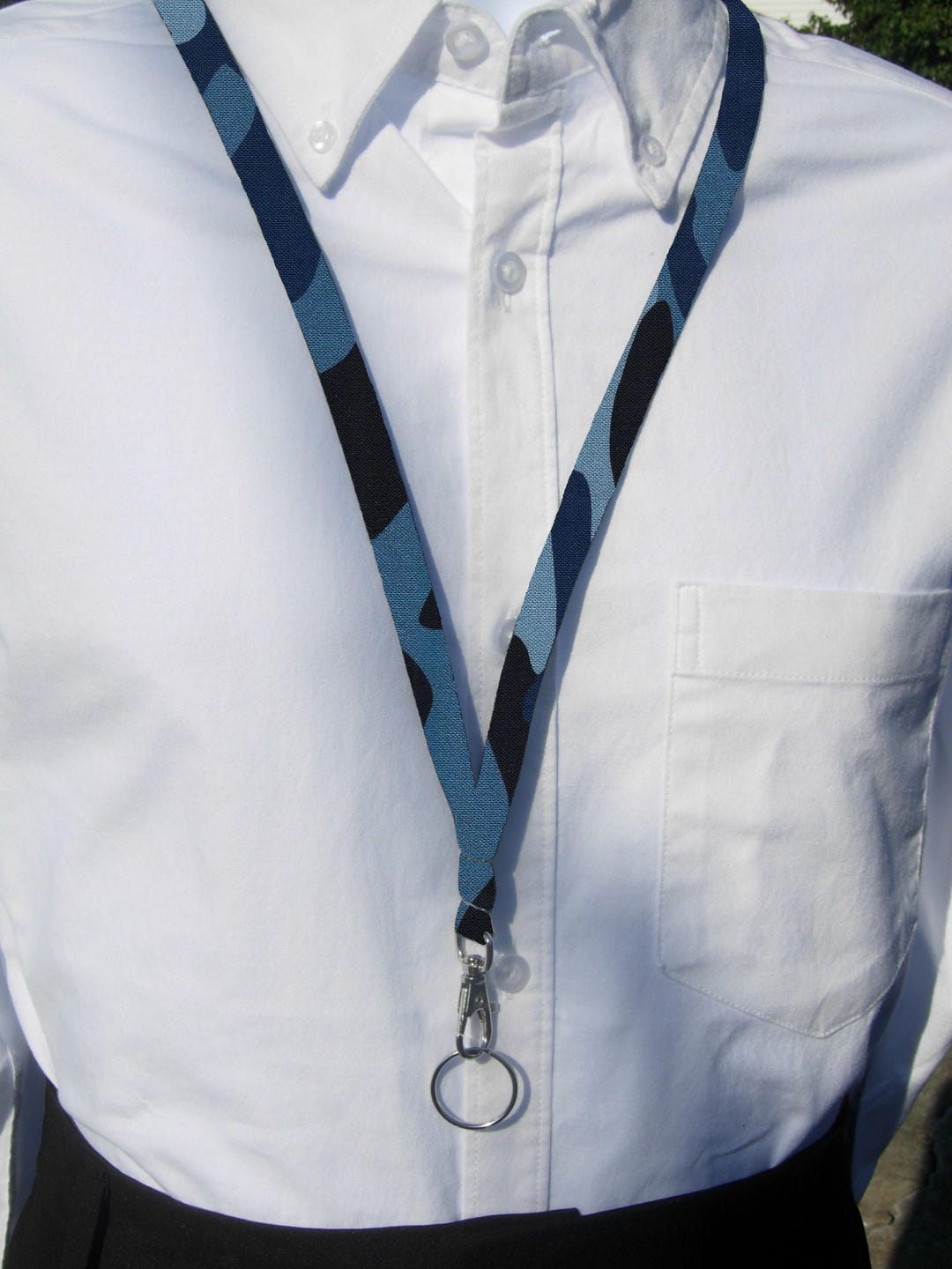 Navy Blue Camo Lanyard, Shades of Blue Camo, Cool Lanyard, Birthday ...