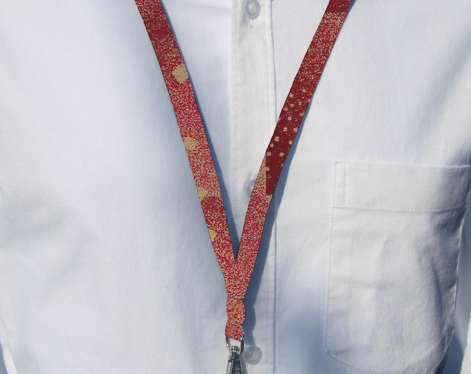 Gold Confetti Lanyard, Metallic Gold on Maroon Red, Teacher Lanyard ...