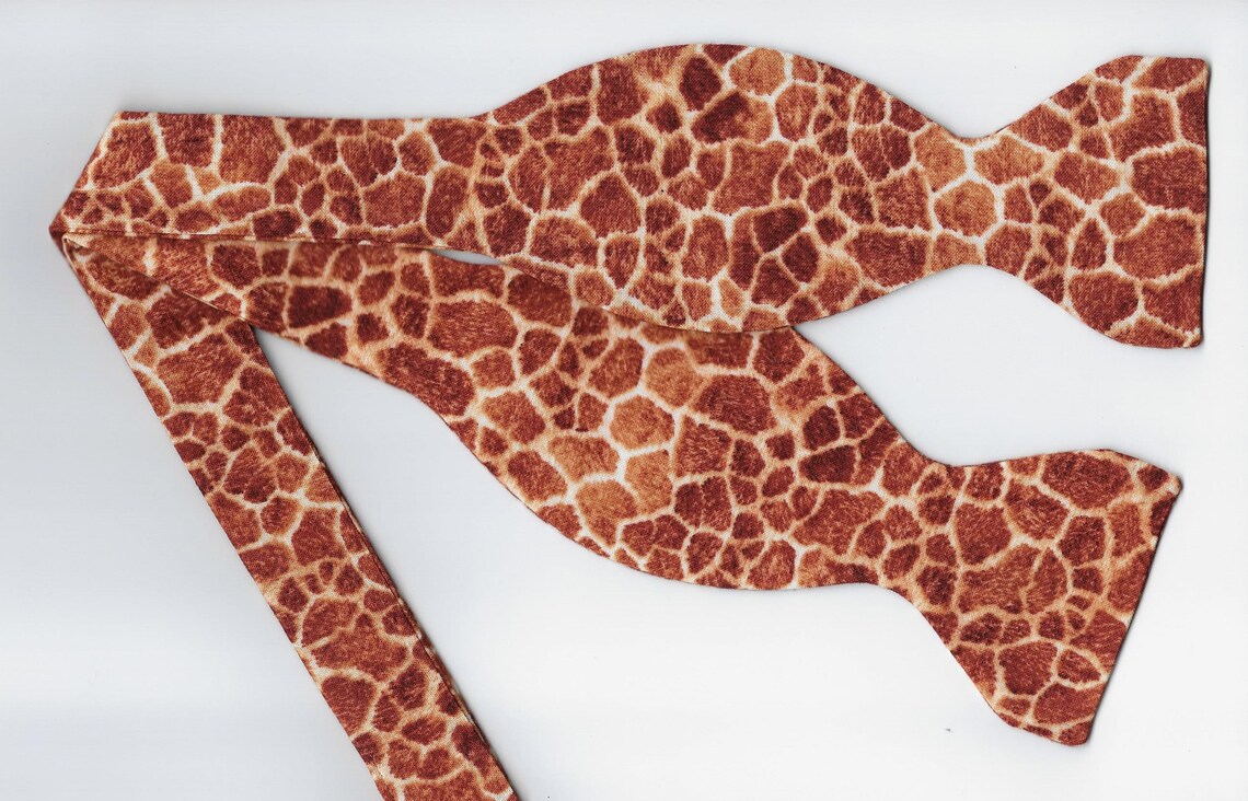 Giraffe Print Bow Tie Furry Looking Giraffe Spots Self-tie | Etsy