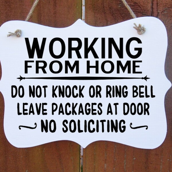 Work From Home Sign - Etsy