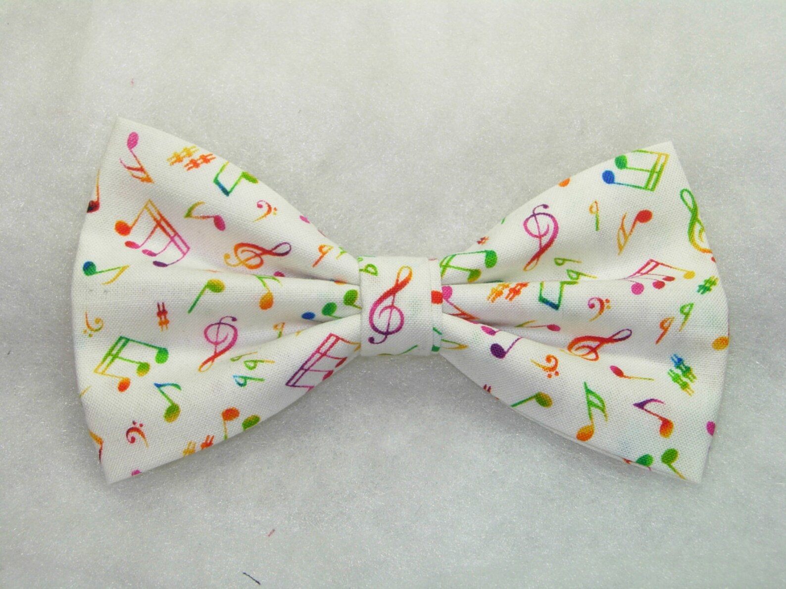 Music Bow Tie | Colorful Musical Notes on White | Pre-tied Bow Tie ...