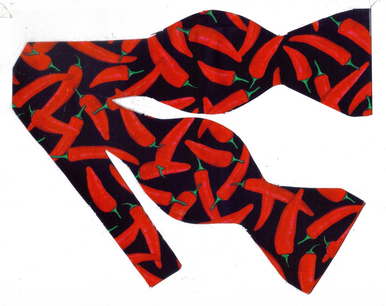Chili Pepper Bow Tie Red Chili Peppers on Black Self-tie | Etsy
