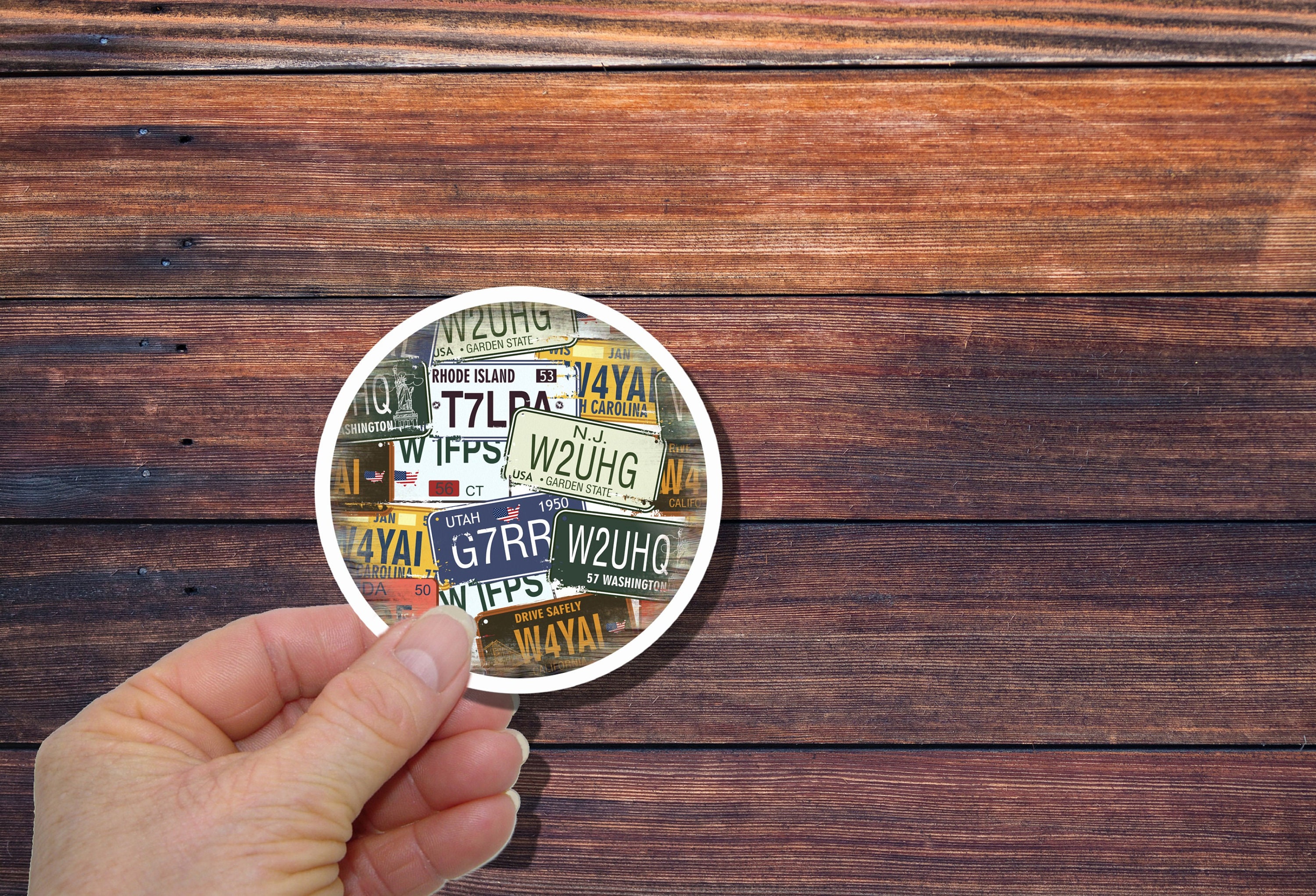 Set of 6 Route 66 Stickers (set 3) Vintage Cars, Retro License Plates ...
