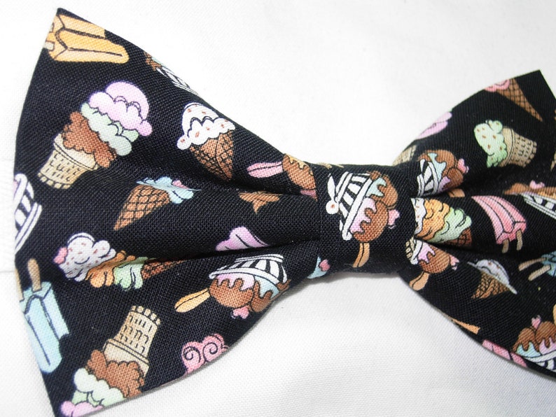 Ice Cream Bow Tie, Sweet Treats on Black, Self-tie or Pre-tied, Men ...