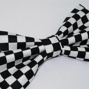 Black & White Check Bow Tie | Self-tie, Pre-tied | Checkered Flag ...