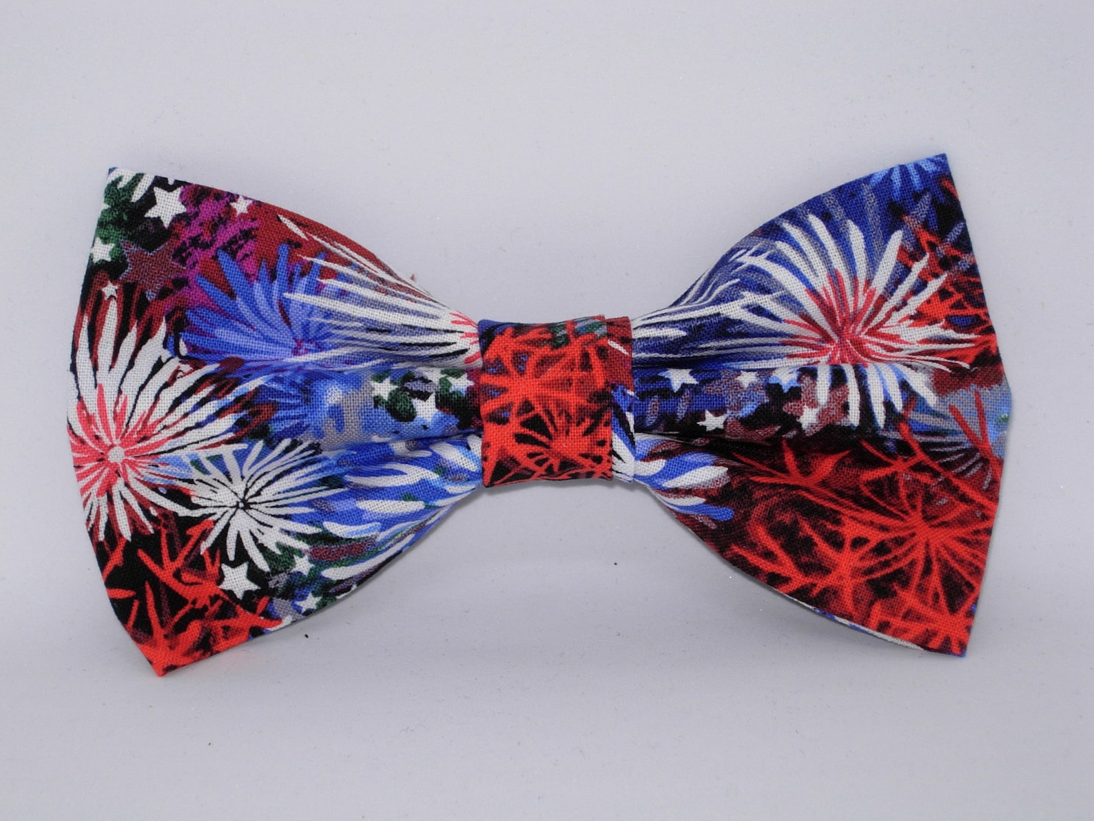 Fireworks Bow Tie, 4th of July, Red White & Blue Fireworks, Self-tie or ...