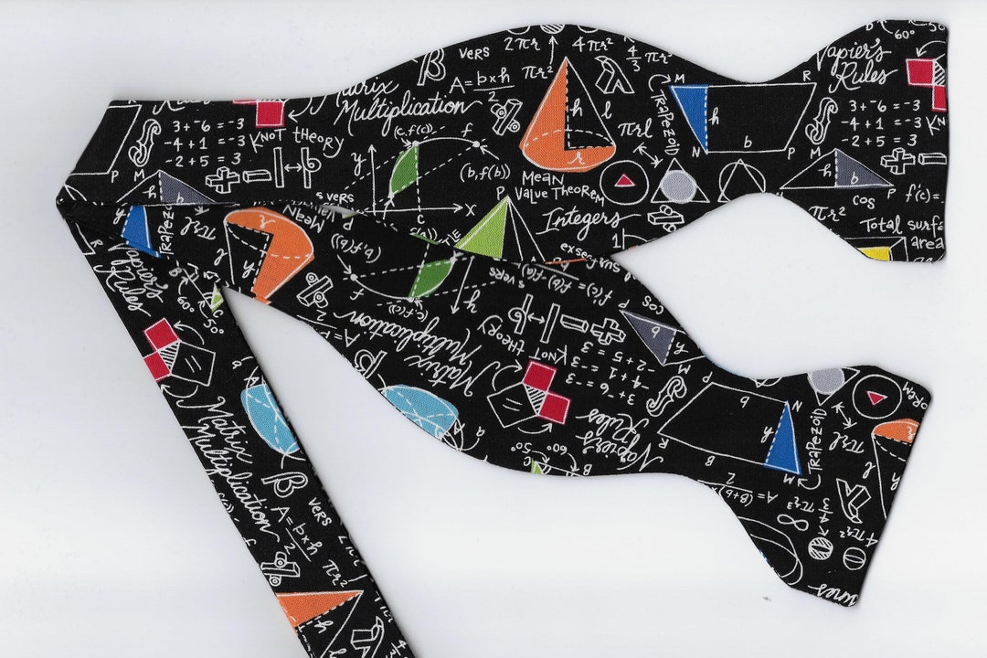 Geometry Bow Tie, Math Equations, Colorful Shapes, Self-tie or Pre-tied ...