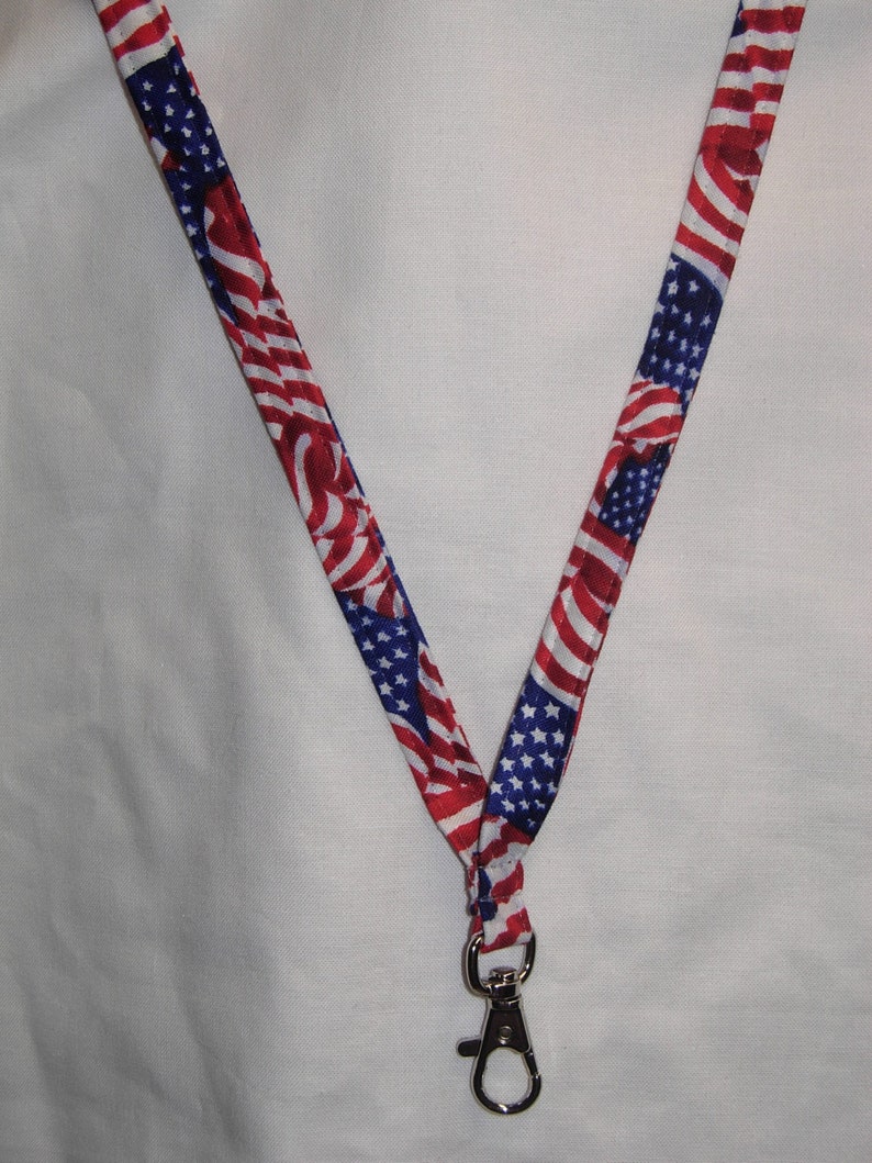American Flag Lanyard USA Flags 4th of July Key Fob Teacher | Etsy