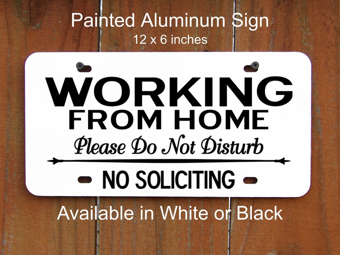 Working From Home Sign, Please Do Not Disturb, No Soliciting, Premium ...