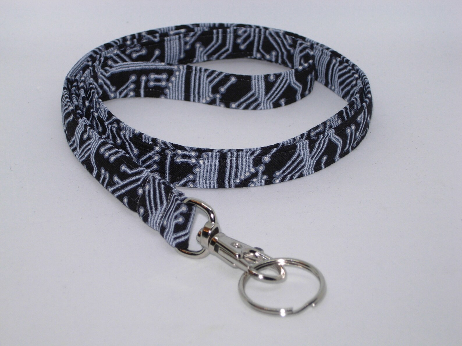 Computer Lanyard, Silver Circuit Board on Black, Lanyard for Men, PCB ...