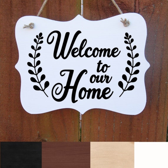Welcome Wood Sign Welcome to our Home Small Gift Sign Front | Etsy