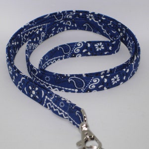 Western Bandana Lanyard, Navy Blue Bandana, Cowboy Lanyard, Rodeo Key ...