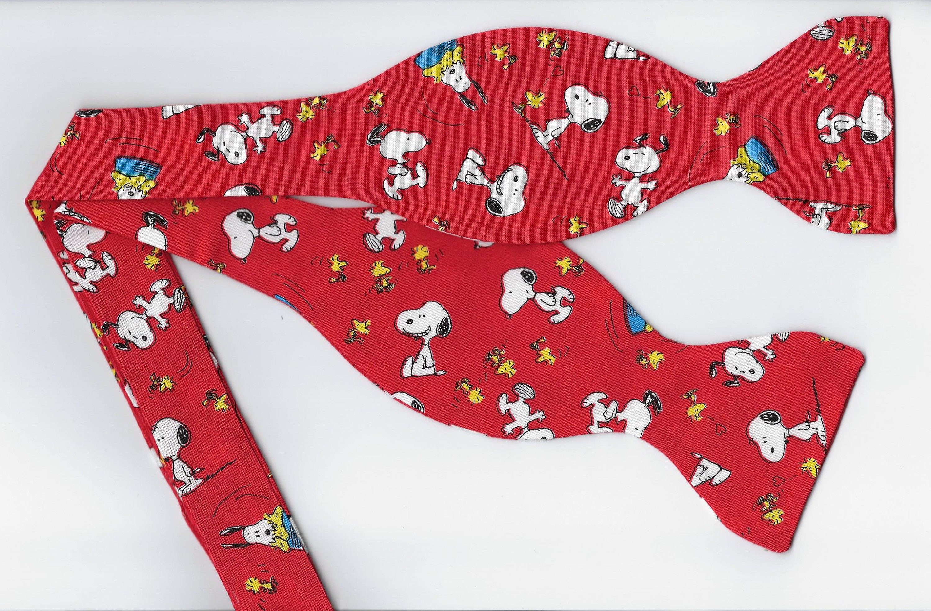 Snoopy Bow Tie Snoopy & Woodstock on Red Self-tie or | Etsy