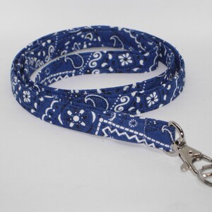 Western Bandana Lanyard, Navy Blue Bandana, Cowboy Lanyard, Rodeo Key ...
