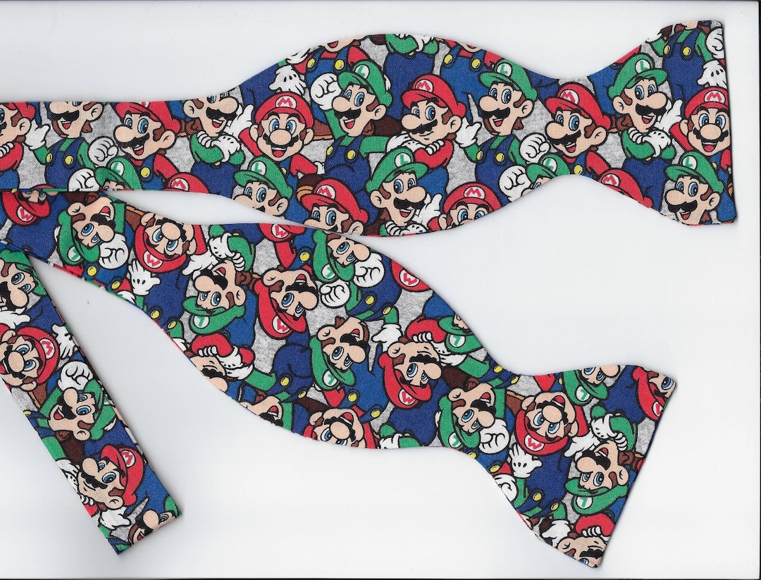 Mario Bow Tie, Mario & Luigi, Self-tie or Pre-tied, Mario Bros Video ...