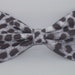 Snow Leopard Bow Tie, Black Leopard Spots on White, Pre-tied Bow Tie ...