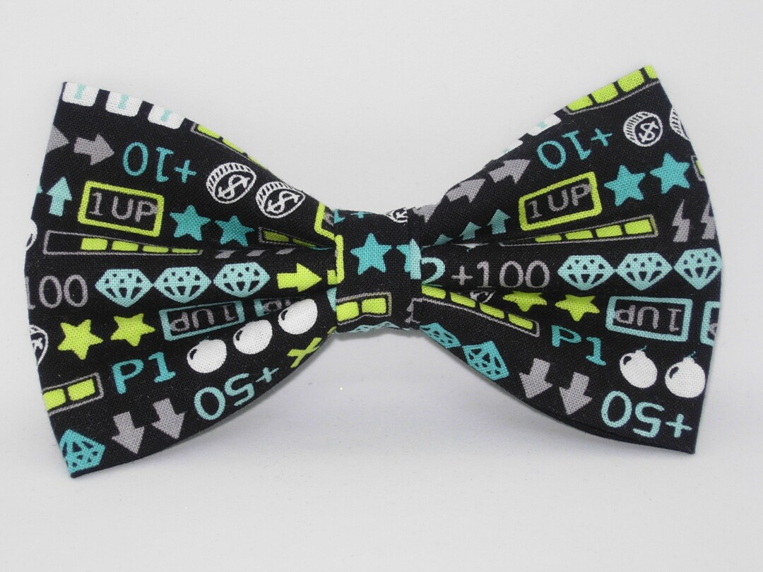 Gamer Bow Tie | Video Game Icons & Tokens | Pre-tied Bow Tie | Classic ...