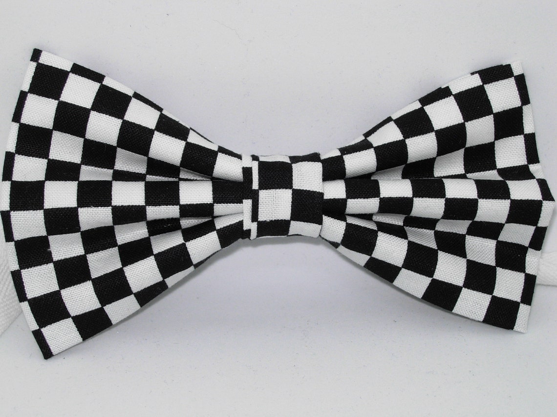 Black & White Check Bow Tie Self-tie Pre-tied Checkered | Etsy
