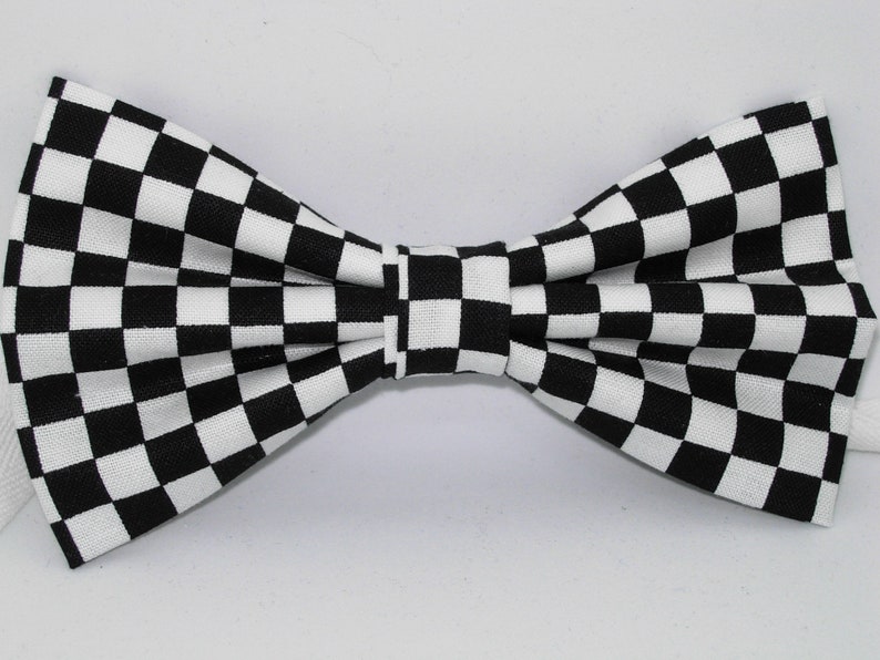 Black & White Check Bow Tie | Self-tie, Pre-tied | Checkered Flag ...