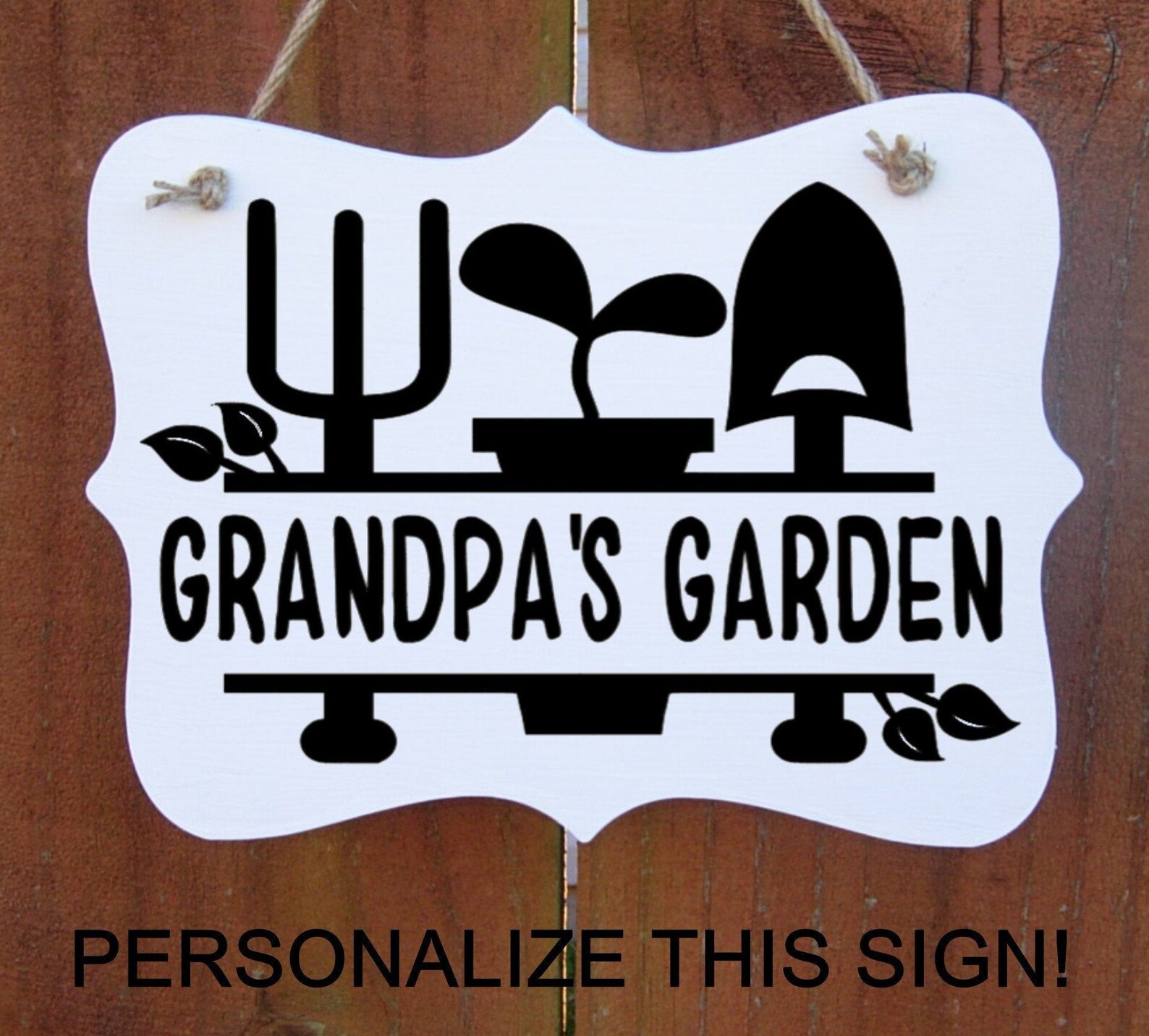 Personalized Garden Sign Grandpa's Garden Family Garden - Etsy