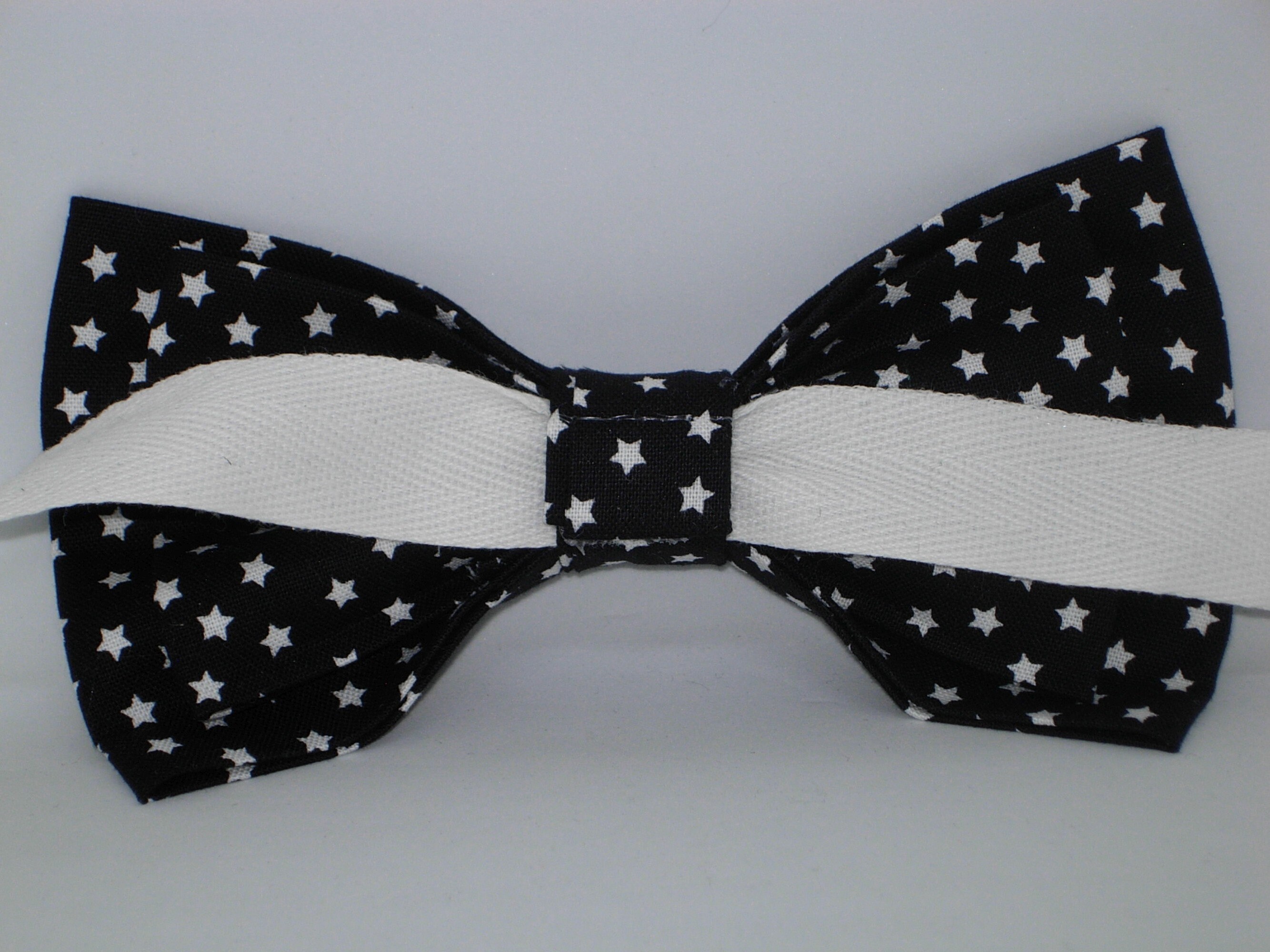 Star Bow Tie Mini White Stars on Black Self-tie or Pre-tied - Etsy