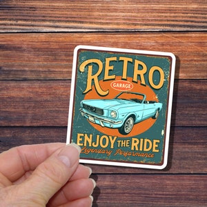 Set of 6 Retro Car Stickers (set 1) Vintage Metal Signs, Custom Hot Rod ...