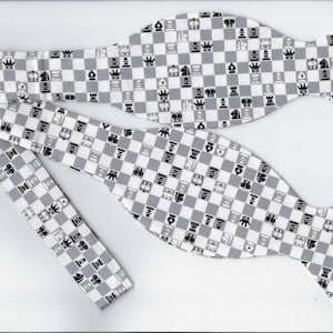 Chess Game Bow Tie, Chess Pieces, Self-tie or Pre-tied, Chess ...