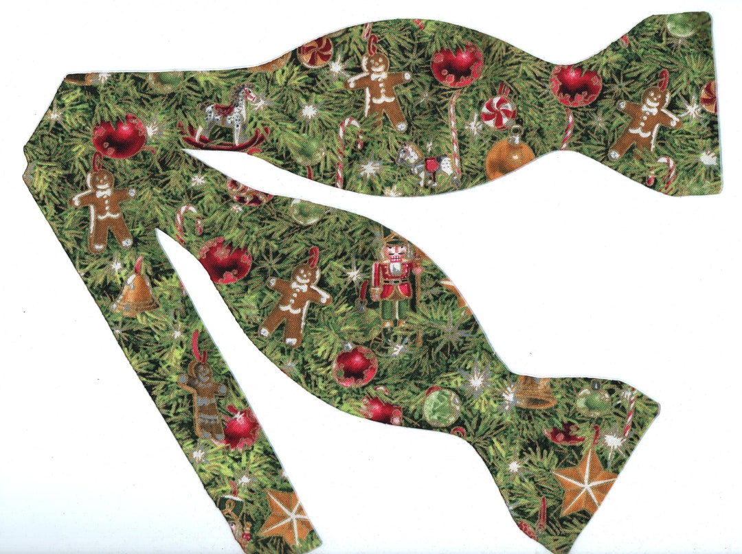 Christmas Bow Tie, Christmas Tree Ornaments, Self-tie or Pre-tied ...
