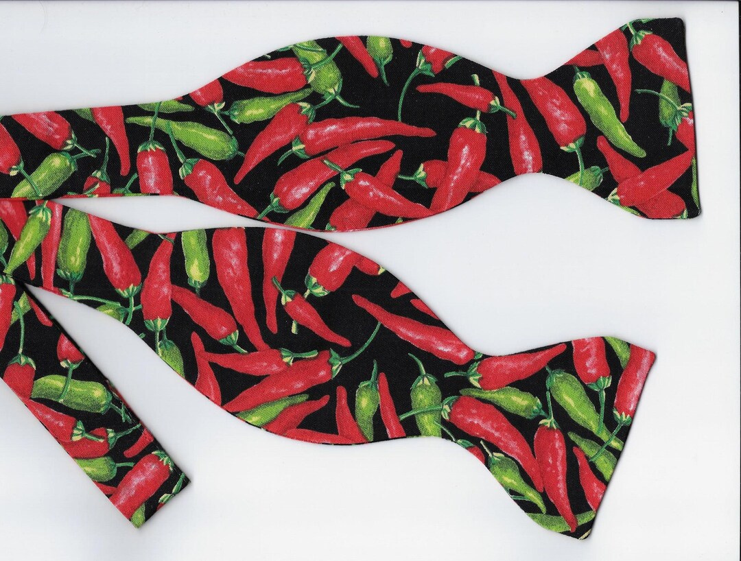 Chili Pepper Bow Tie, Red & Green Chili Peppers, Self-tie or Pre-tied ...