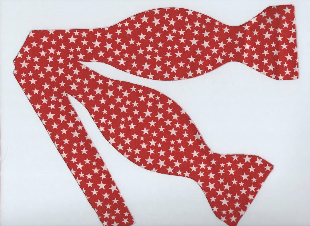 Star Bow Tie White Stars on Red Self-tie or Pre-tied - Etsy