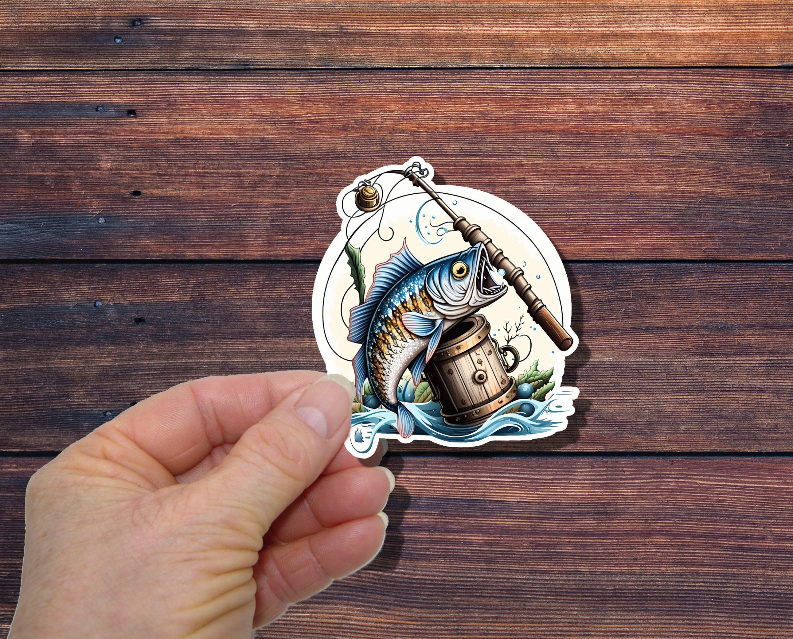 Set of 6 Bass Fish Stickers Splashing Fish Detailed Graphic - Etsy