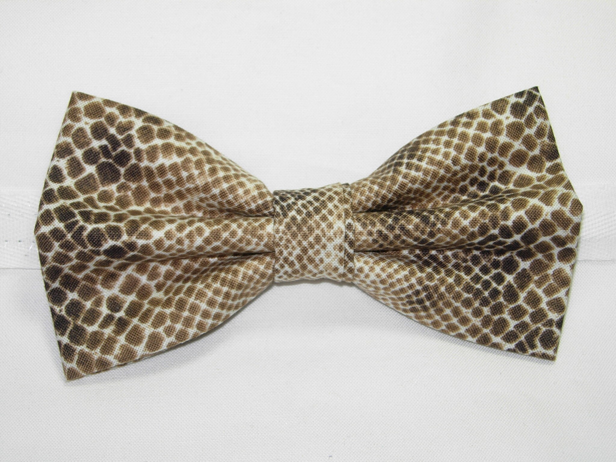 Snake Skin Bow Tie, Taupe & Tan Snake Skin Design, Pre-tied Bow Tie ...