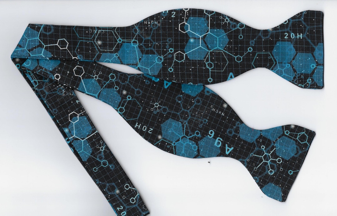 Chemistry Bow Tie, Chemical Compounds on Dark Blue, Self-tie or Pre ...