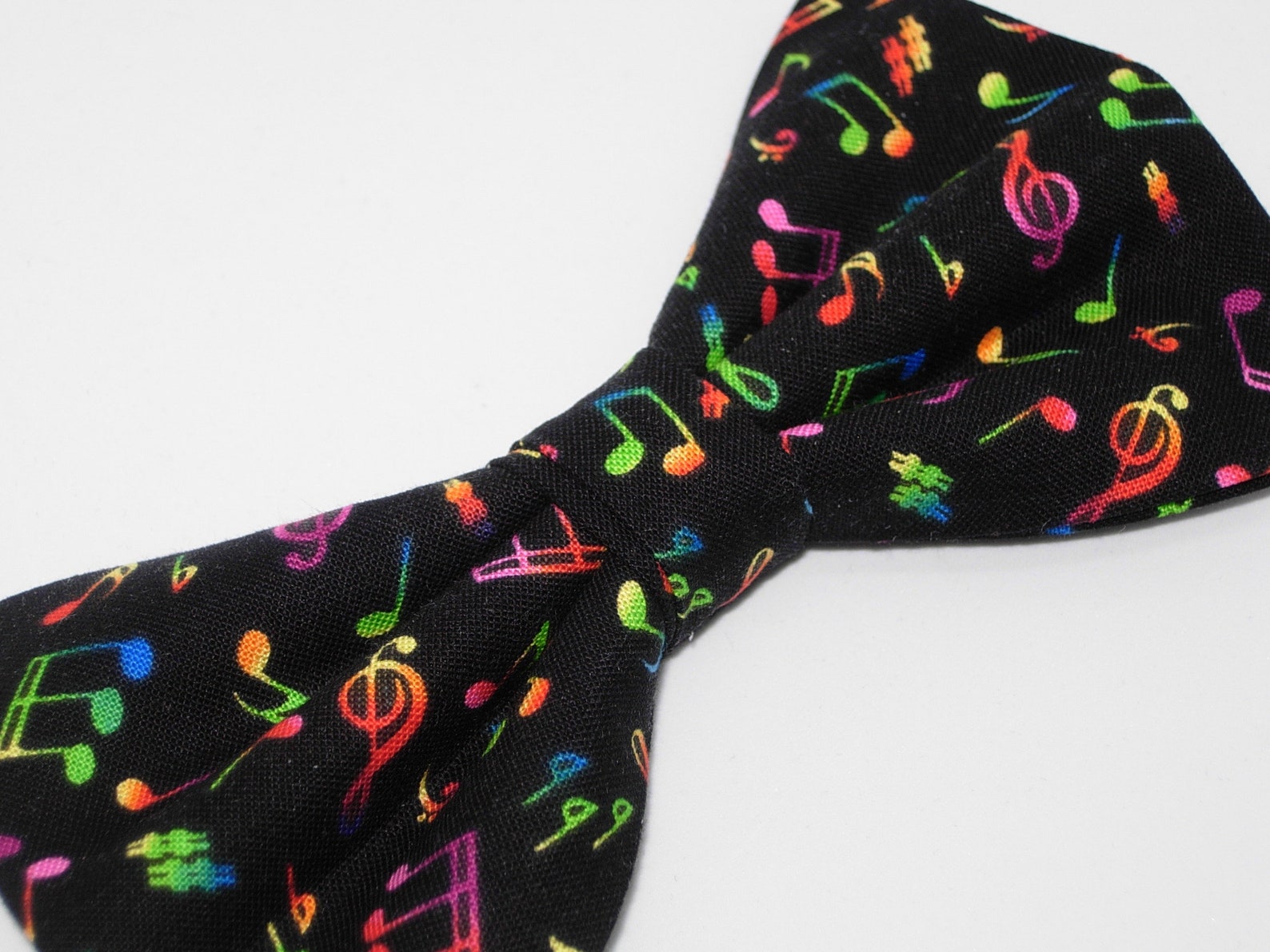 Music Bow Tie | Neon Color Musical Notes on Black | Pre-tied Bow Tie ...