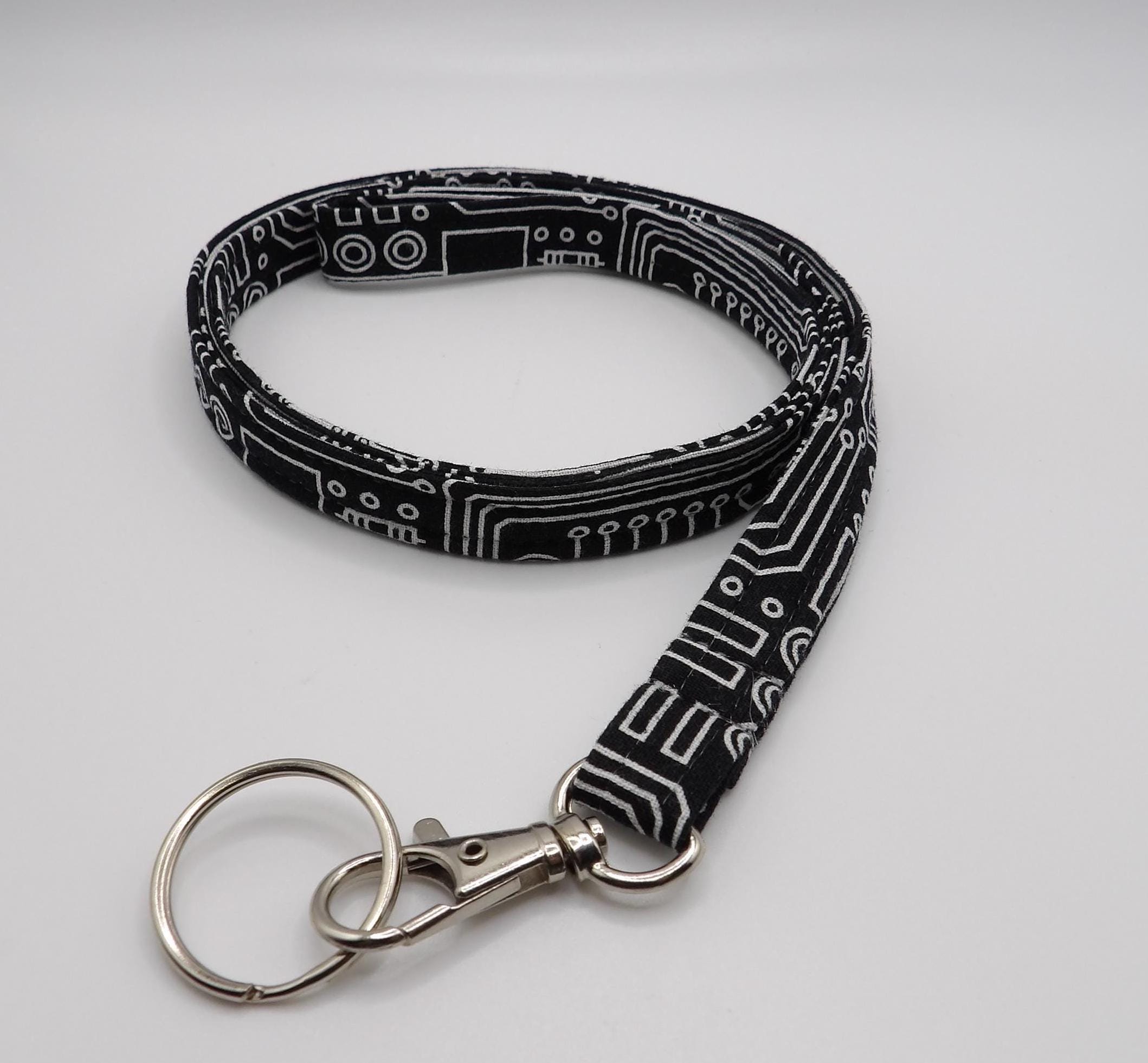 Computer Lanyard, Black & White PCB, College Key Fob, Key Chain, Tech ...