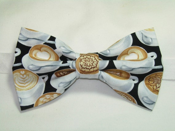 Coffee Bow Tie Decorated Latte Coffee Cups Pre-tied Bow Tie - Etsy
