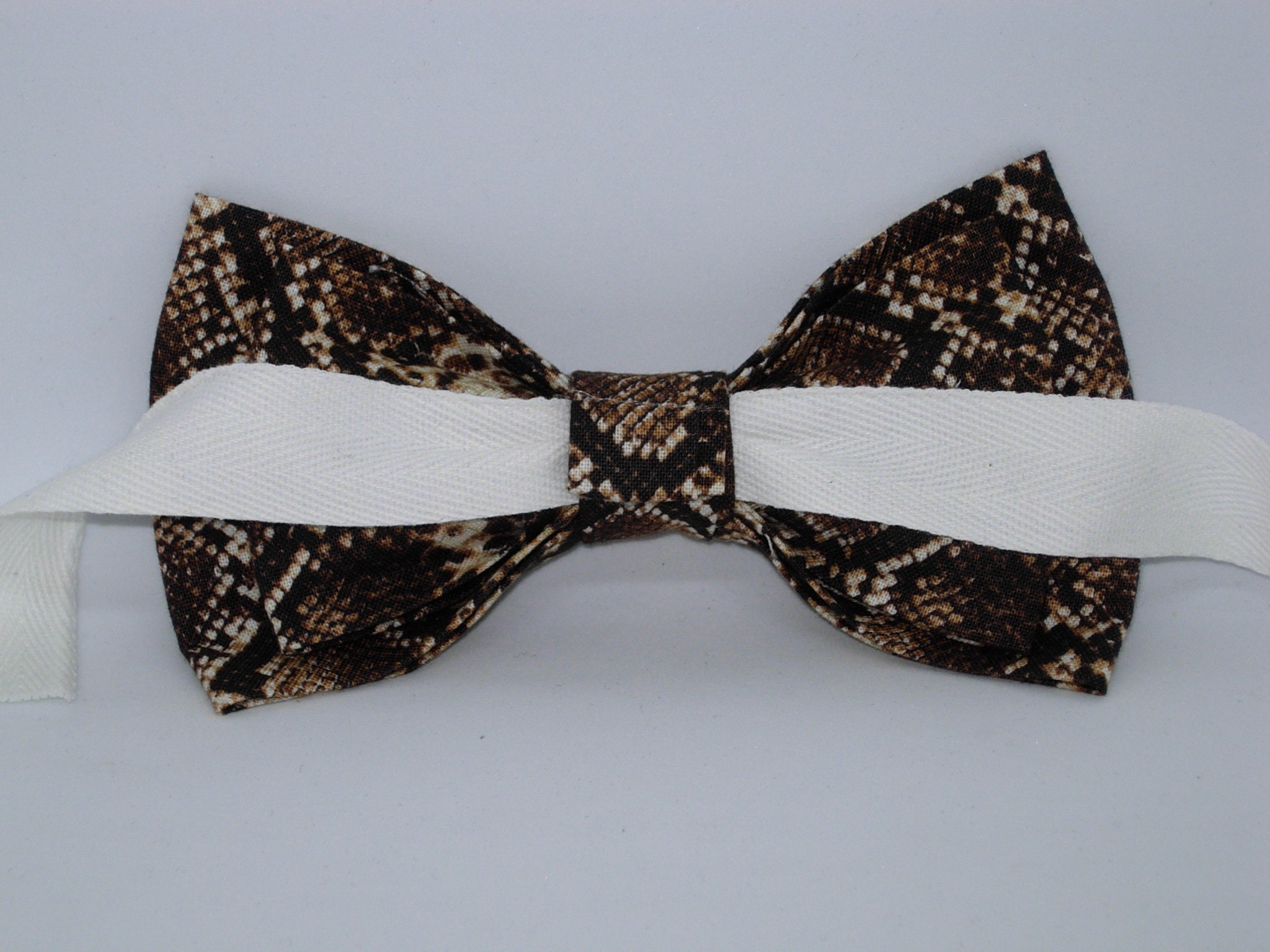 Snake Skin Bow Tie Brown & Tan Snake Skin Pre-tied Bow Tie | Etsy